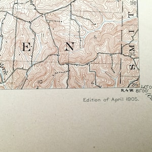 Antique Flushing, Ohio 1905 US Geological Survey Topographic Map ...