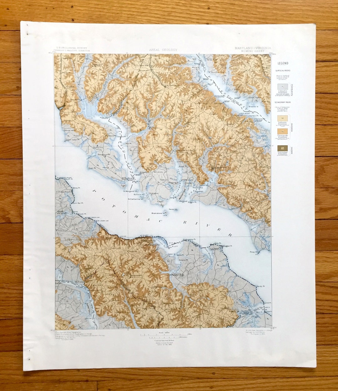 Antique Nomini, Virginia 1890 US Geological Survey Topographic Map ...