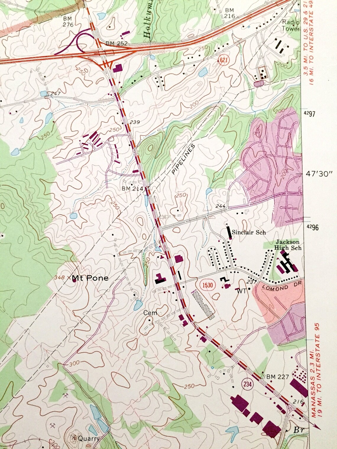 Antique Gainesville Virginia 1968 US Geological Survey | Etsy