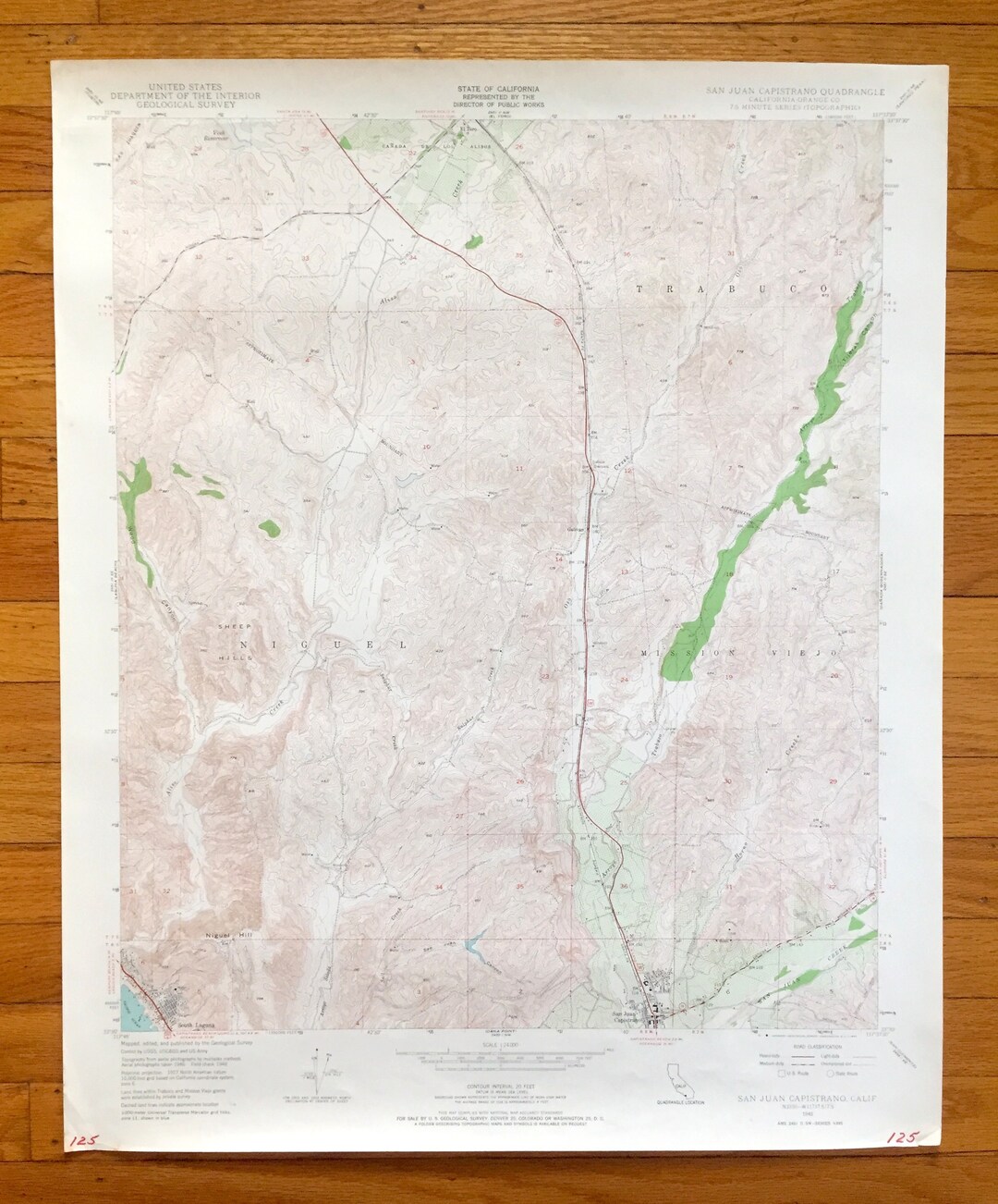 Antique San Juan Capistrano, California 1948 US Geological Survey ...