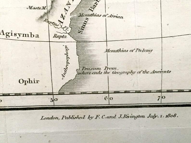 Antique 1808 World as Known to the Ancients Map by D'anville From ...