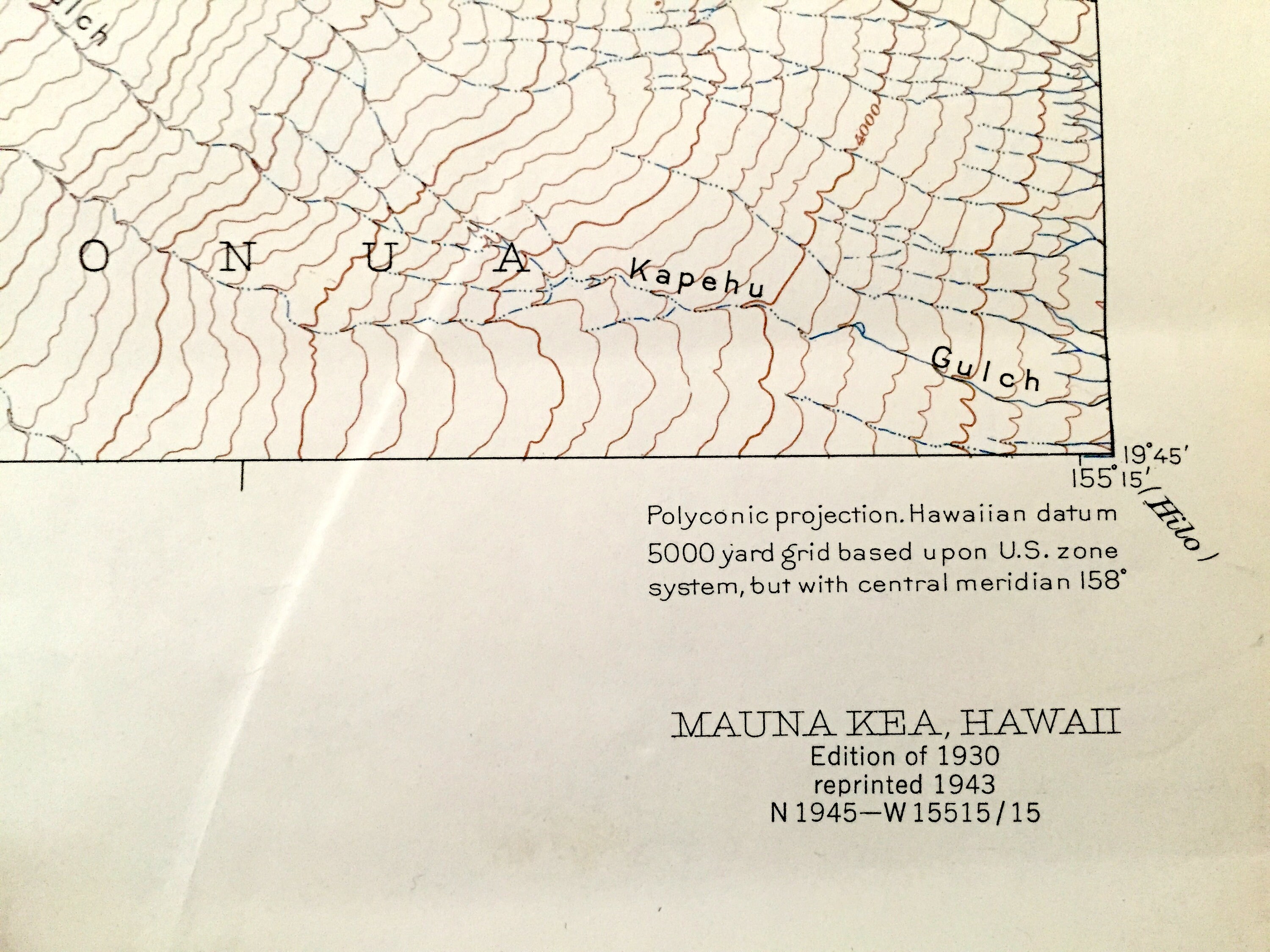 Antique Mauna Kea, Hawaii 1930 US Geological Survey Topographic Map ...