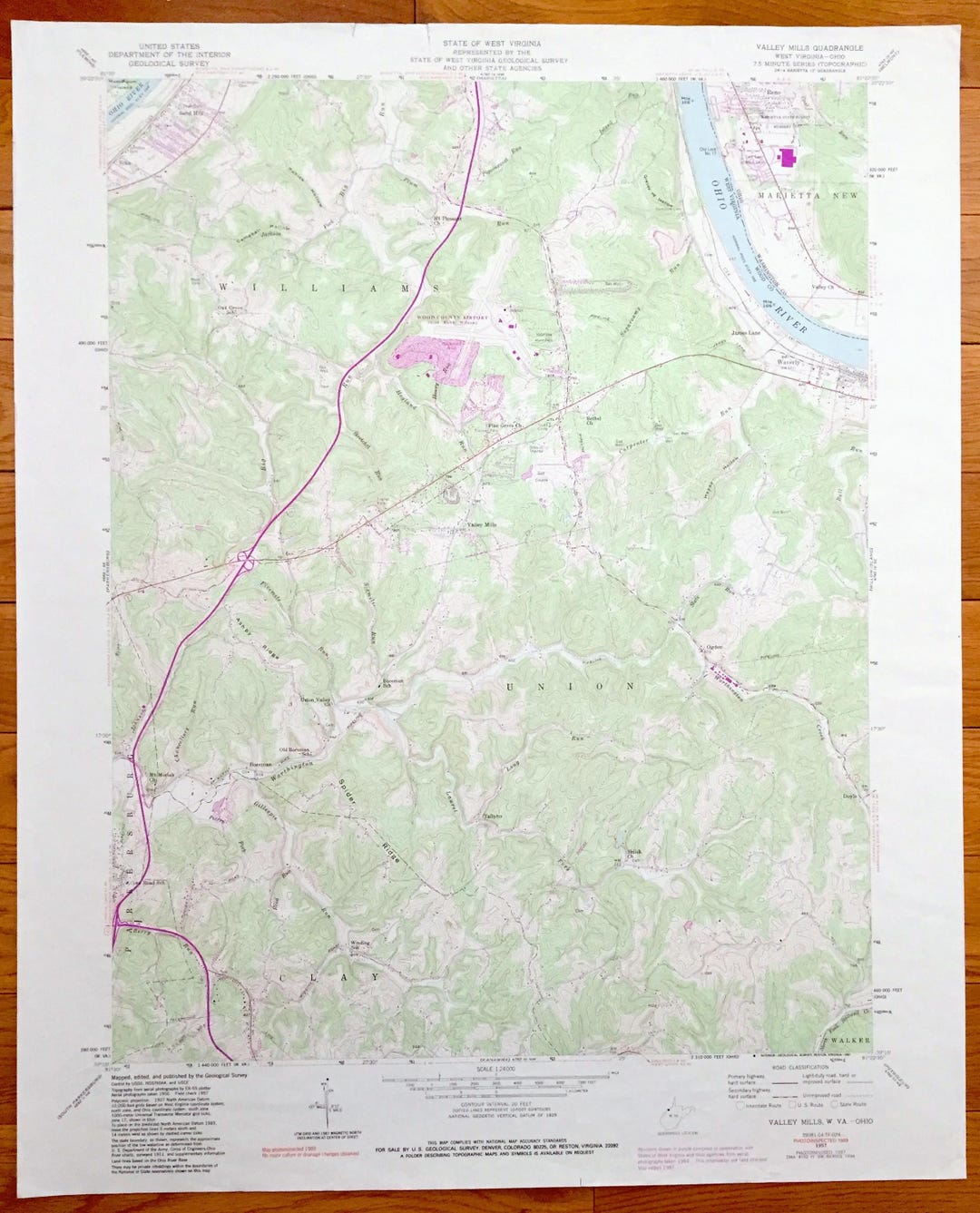Mapa topográfico del Servicio Geológico de Estados Unidos de 1957 de ...