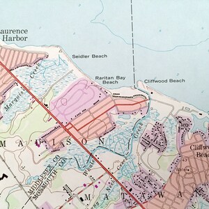 Antique Keyport, New Jersey 1954 US Geological Survey Topographic Map ...