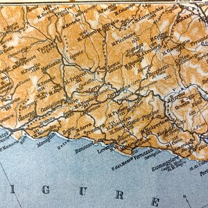 Antique 1913 Genoa, Italy Map From Baedekers Guide Liguria, Genova ...
