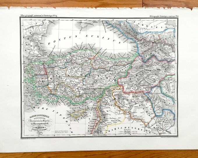 Antique 1835 Ancient Asia Minor Map From JG Heck's Atlas Géographique ...