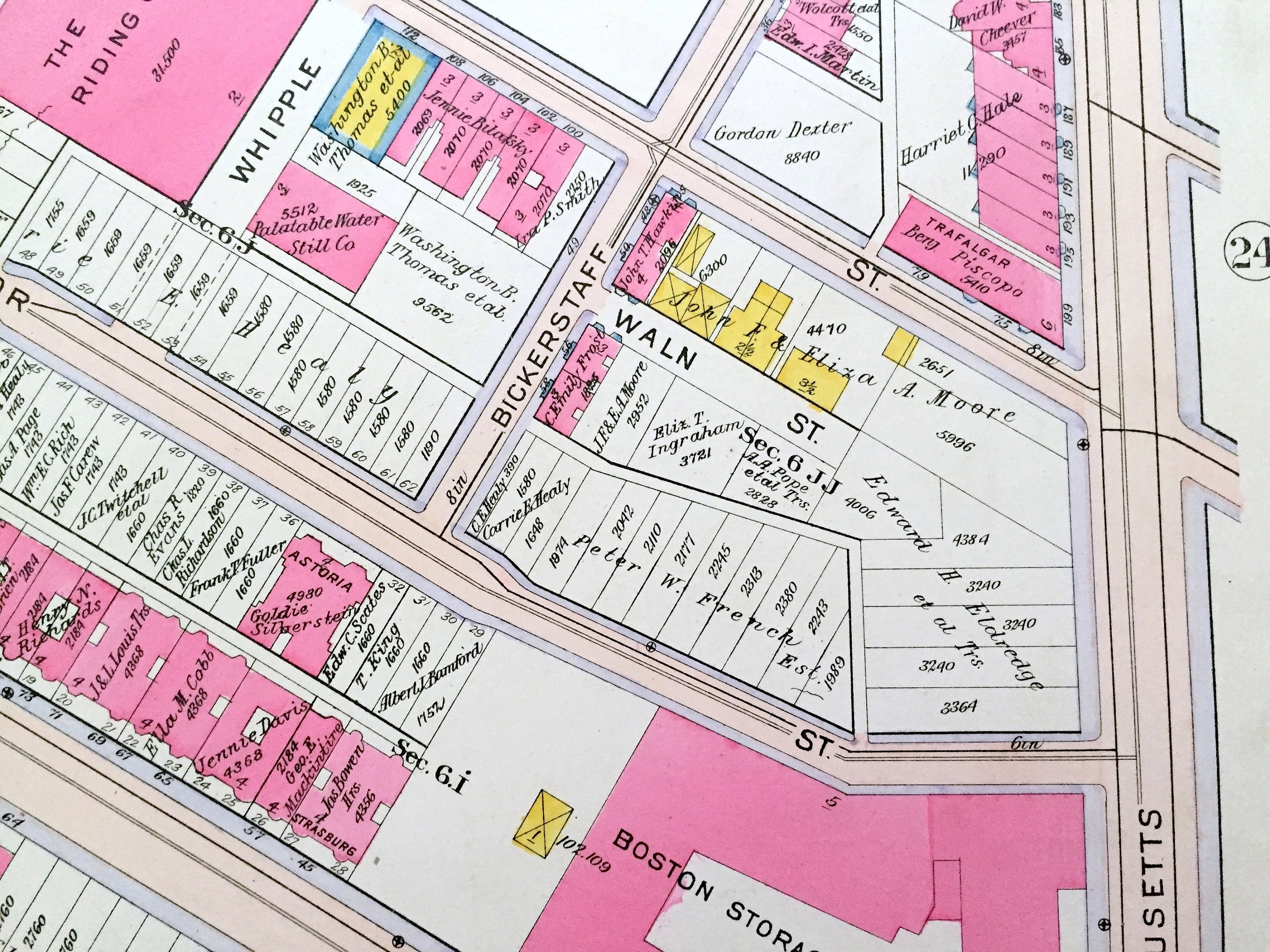 Antique 1908 Fenway-Kenmore, Boston, Massachusetts Map from GW Bromley ...