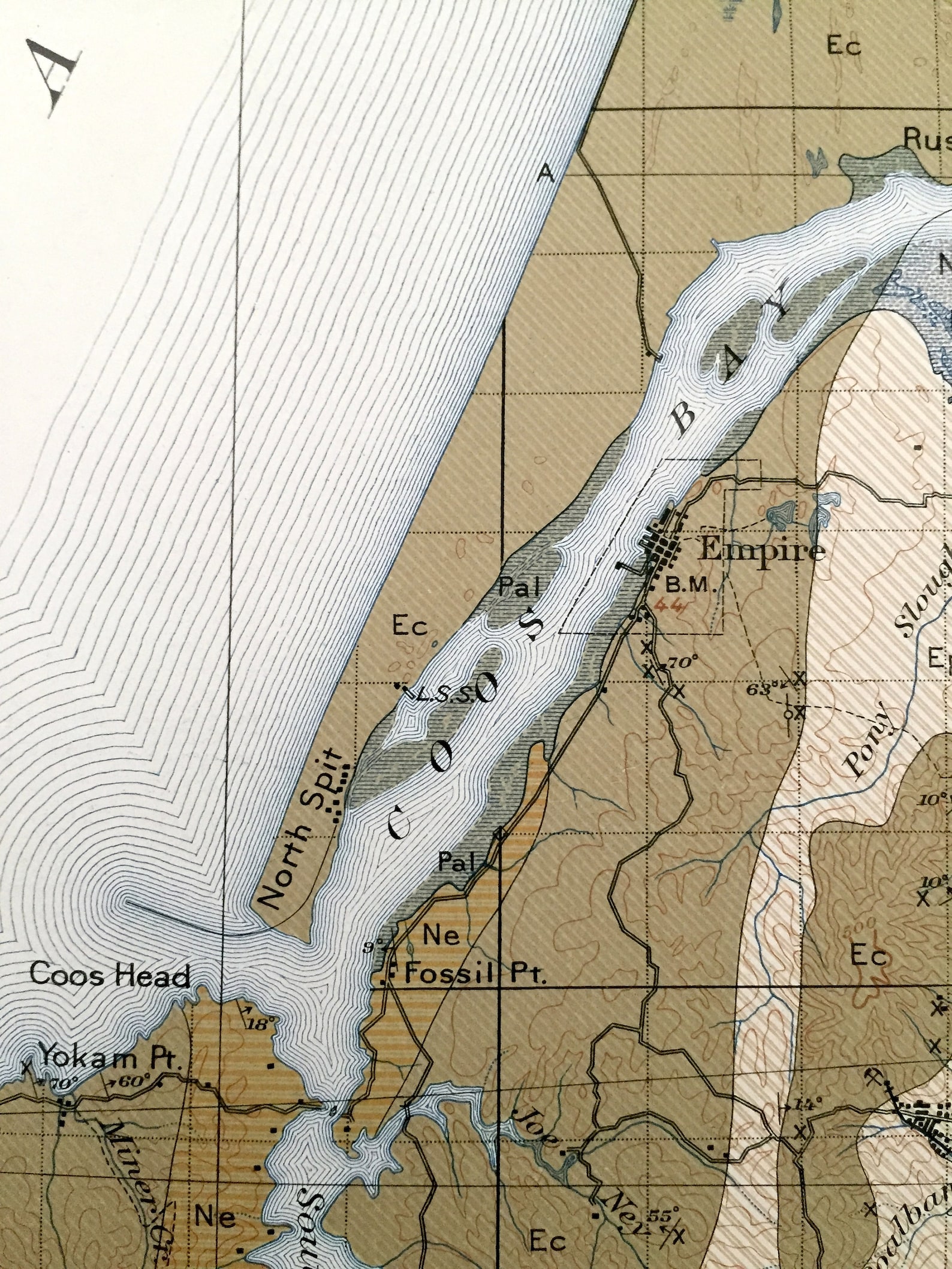 Antique Coos Bay Oregon 1900 US Economic Geological Survey | Etsy