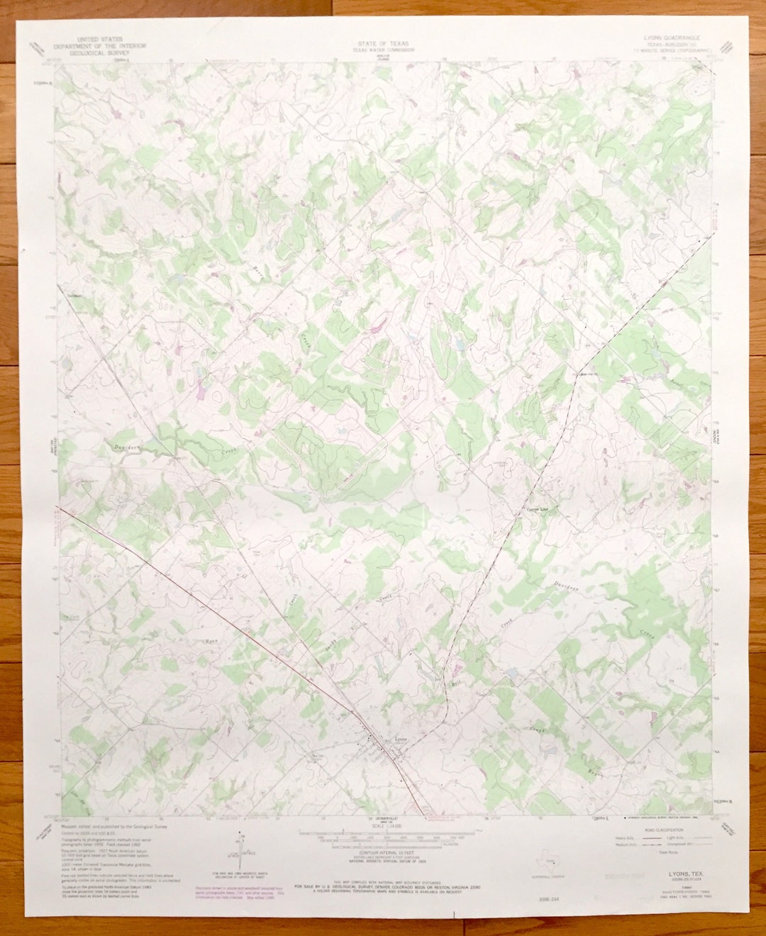 Antique Lyons, Texas 1960 US Geological Survey Topographic Map – Center ...