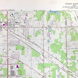 Antique Hudson, Ohio 1963 US Geological Survey Topographic Map – Summit ...