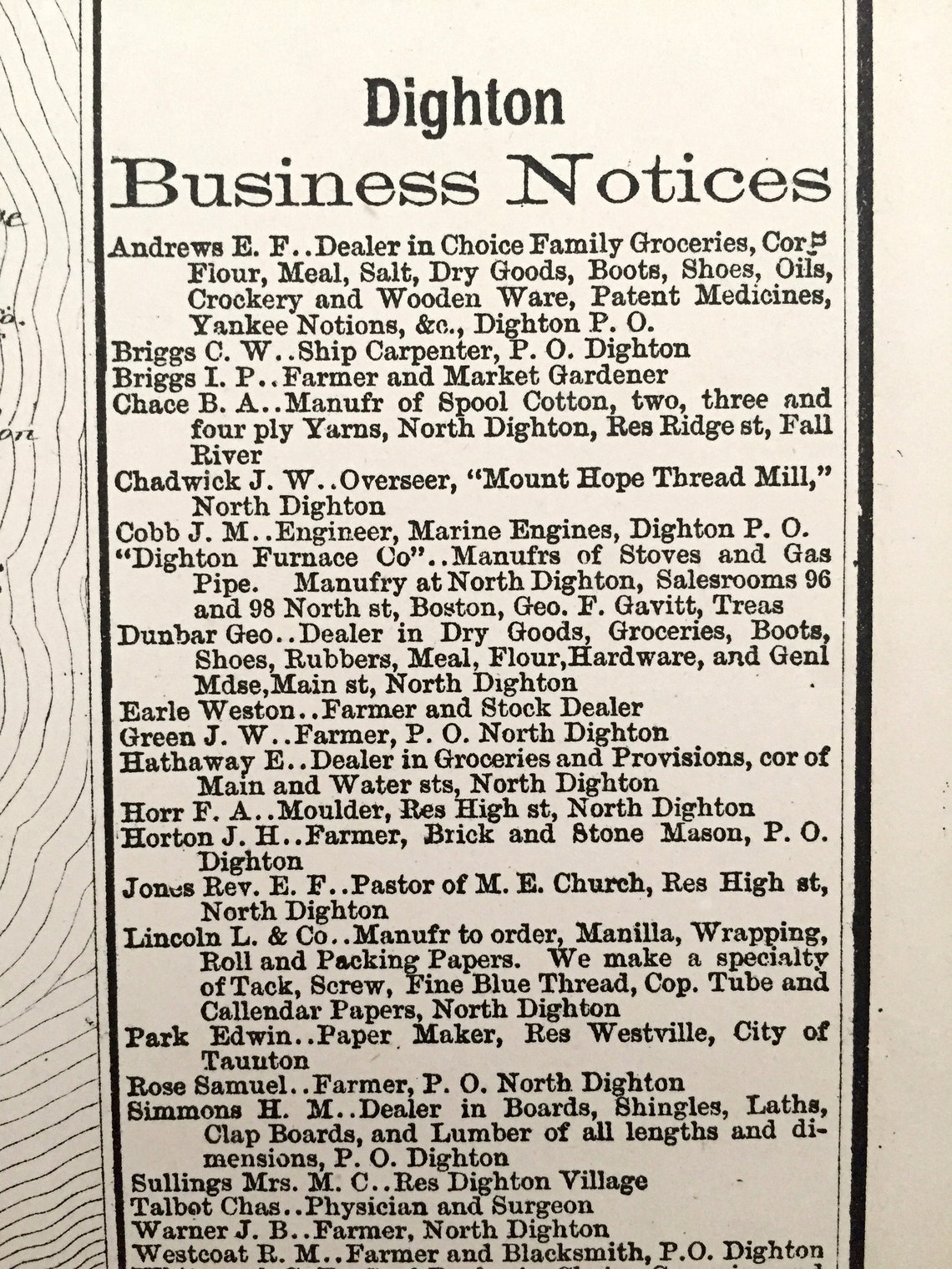 Antique 1871 Dighton Massachusetts Map From F.W. Beers Atlas - Etsy