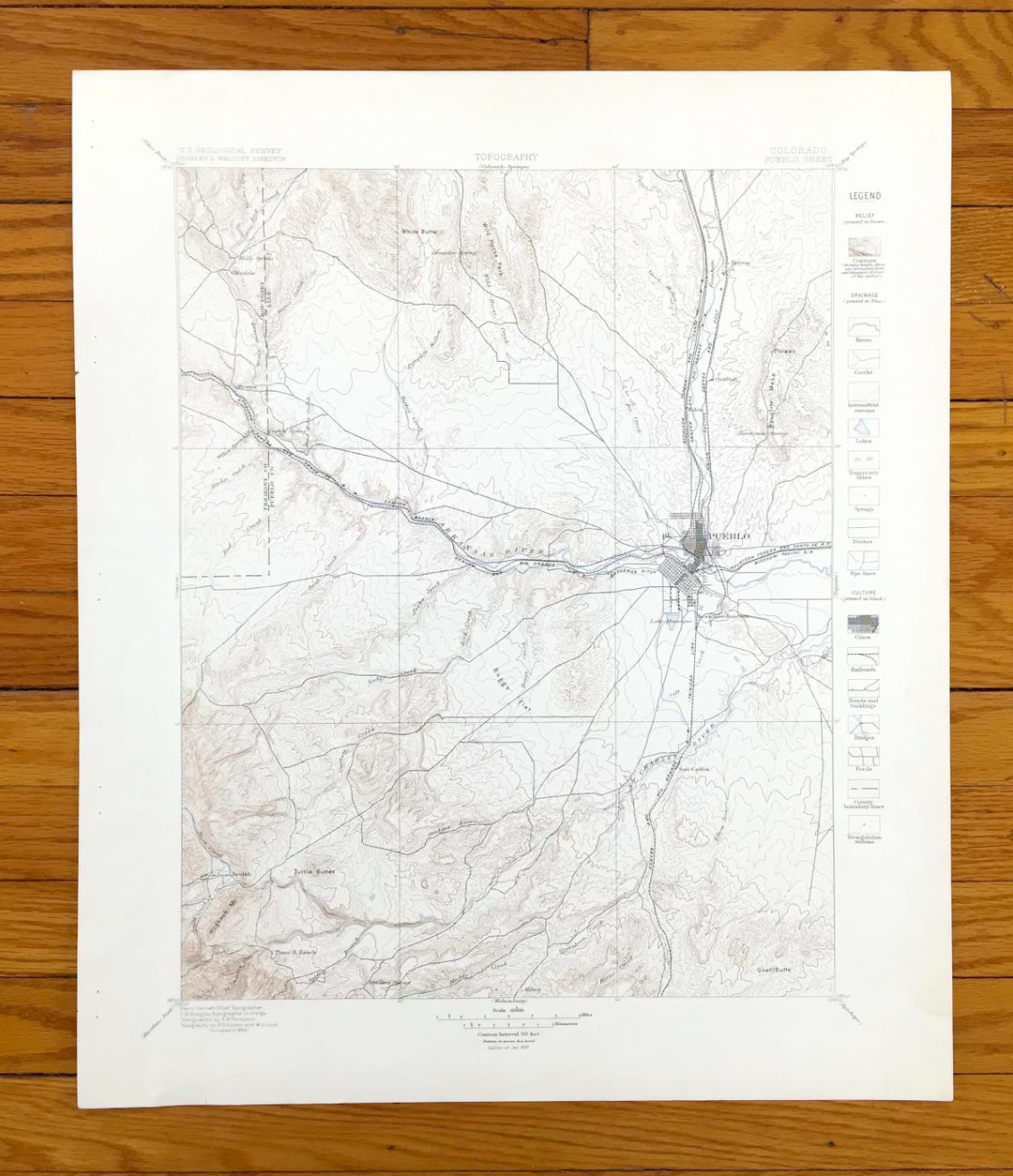 Antique Pueblo, Colorado 1897 US Geological Survey Topographic Map ...