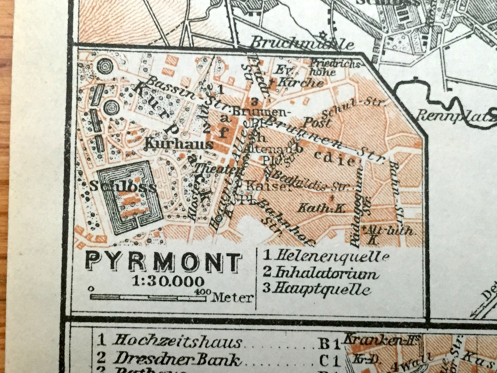 Antique 1925 Hamelin Pyrmont Germany Map From Baedekers Guide - Etsy