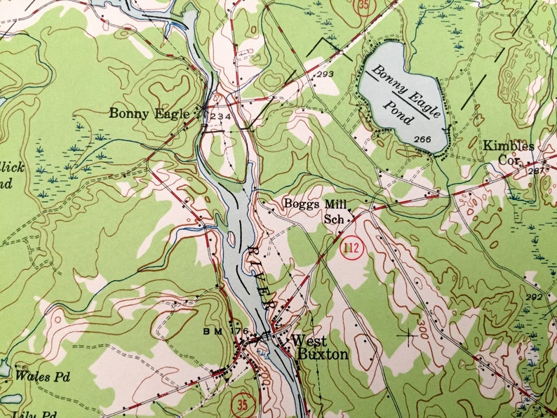 Antique Buxton Maine 1942 US Geological Survey Topographic | Etsy