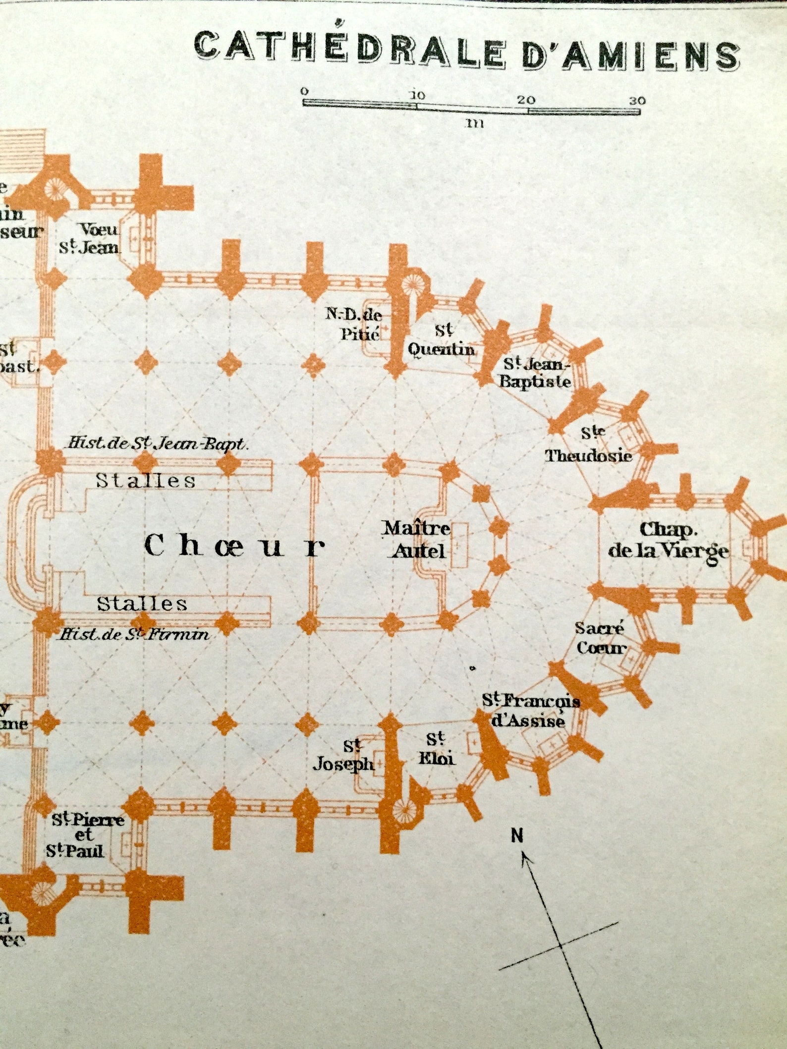 Antique 1909 Amiens Cathedral in Amiens France Map From - Etsy