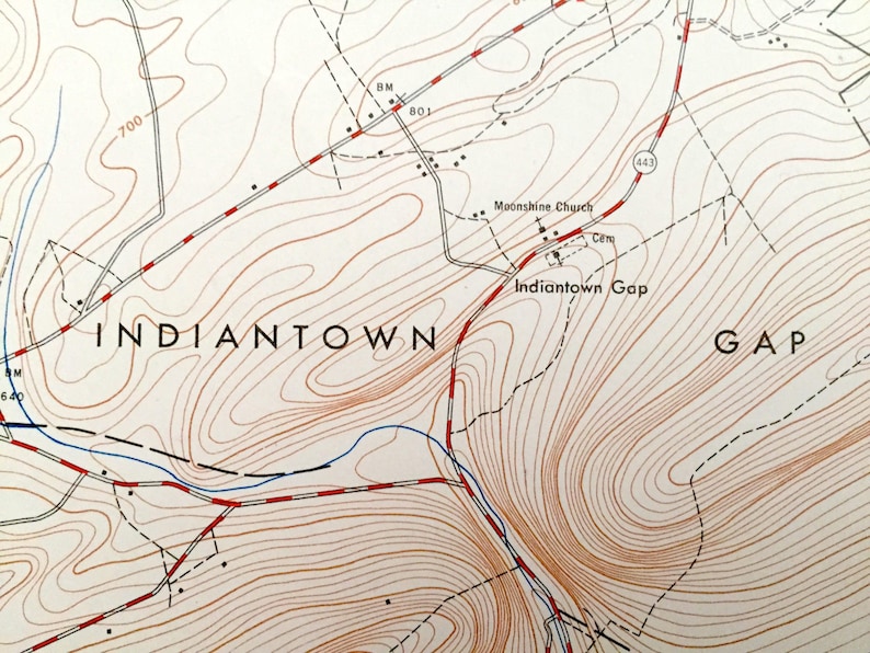 Antique Indiantown Gap, Pennsylvania 1947 US Geological Survey ...