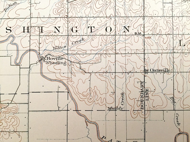 Antique Petersburg, Indiana 1903 US Geological Survey Topographic Map ...