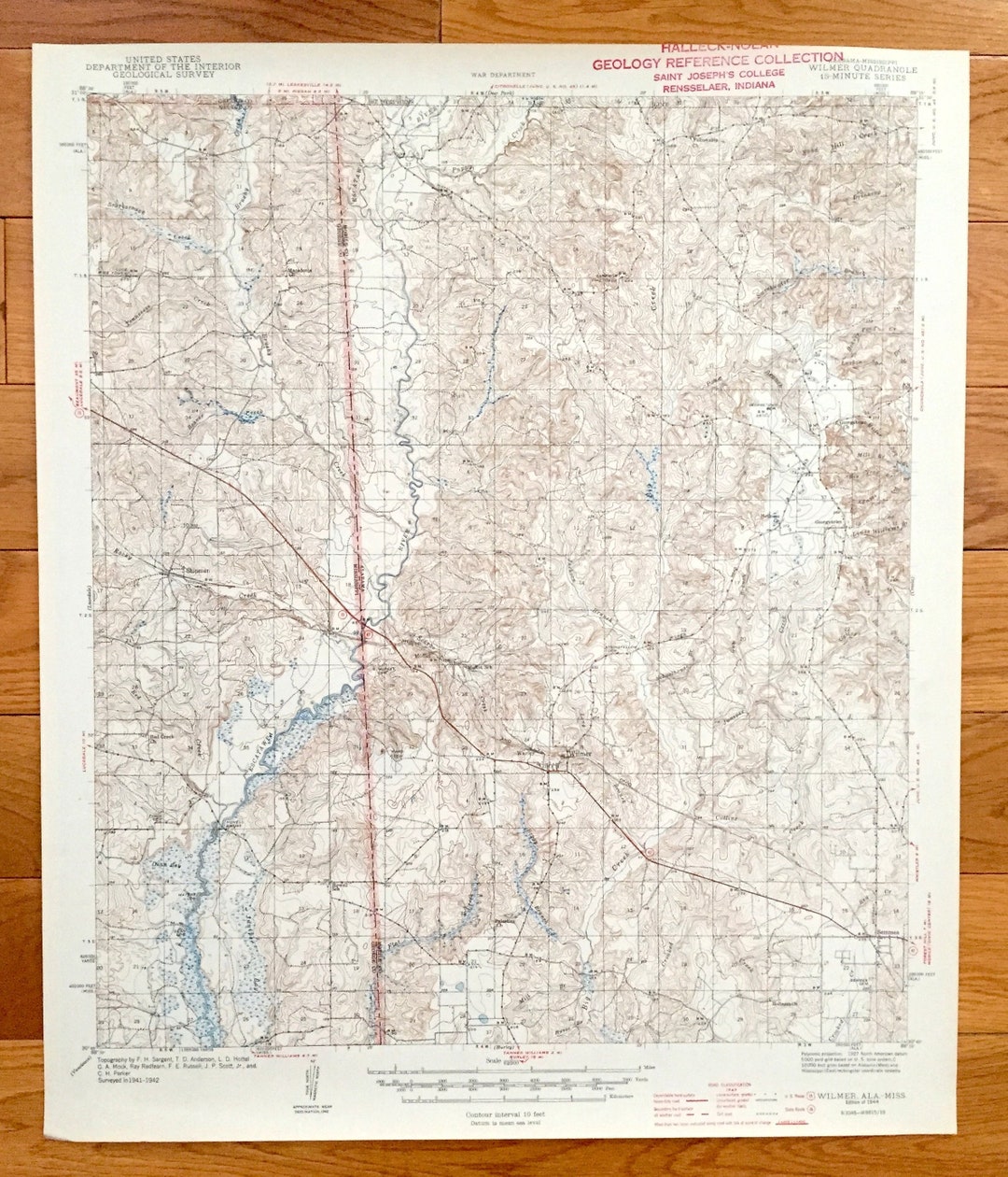 Antique Wilmer, Alabama 1944 US Geological Survey Topographic Map ...
