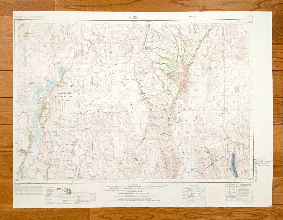 Antique Adel, Oregon 1955 US Geological Survey Topographic Map – Plush ...
