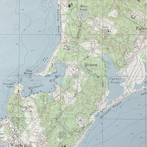 Antique Woods Hole, Massachusetts 1967 US Geological Survey Topographic ...