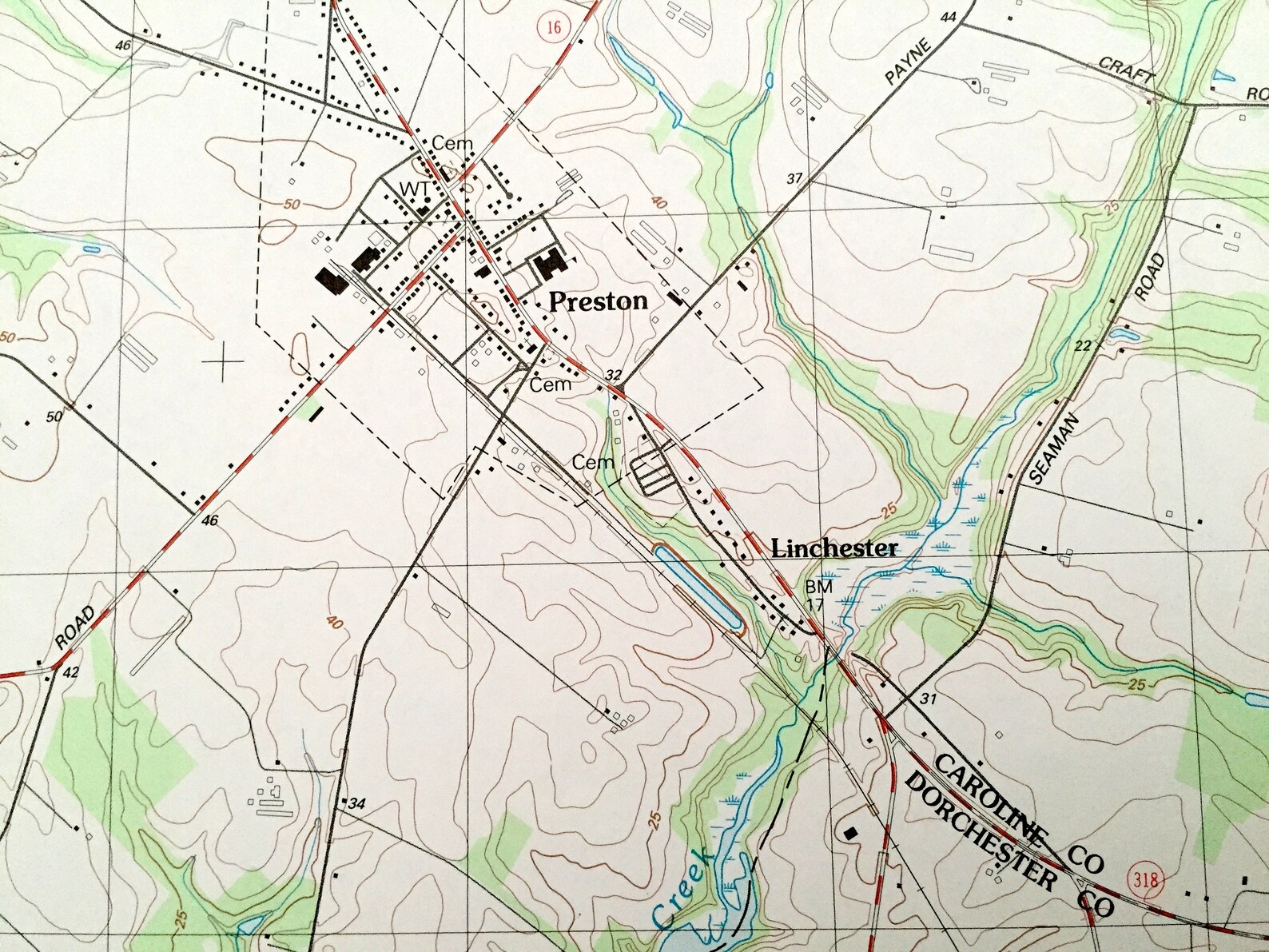 Antique Preston Maryland 1988 US Geological Survey - Etsy