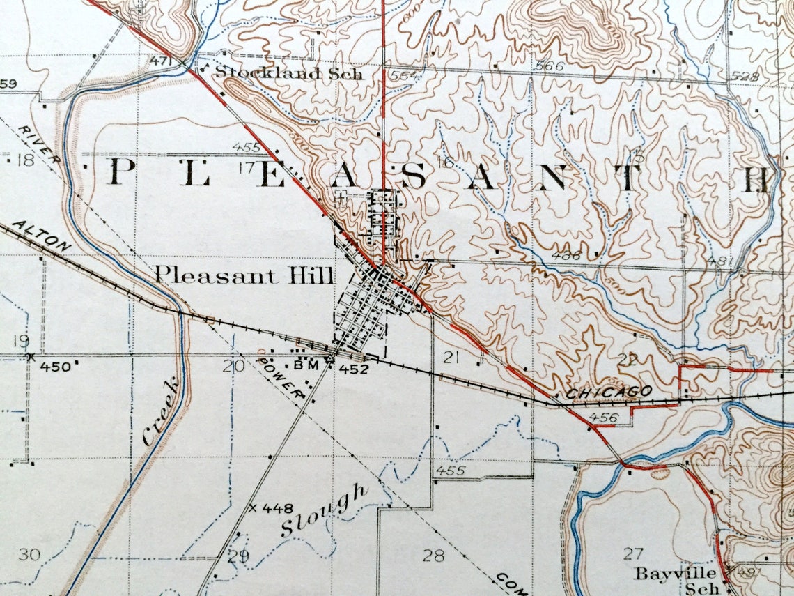 Antique Nebo Illinois 1930 US Geological Survey Topographic | Etsy