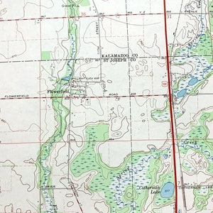 Antique Schoolcraft, Michigan 1967 US Geological Survey Topographic Map ...