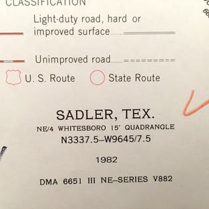 Antique Sadler, Texas 1982 US Geological Survey Topographic Map – Lake ...