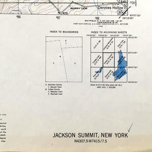 Antique Jackson Summit, New York 1945 US Geological Survey Topographic ...