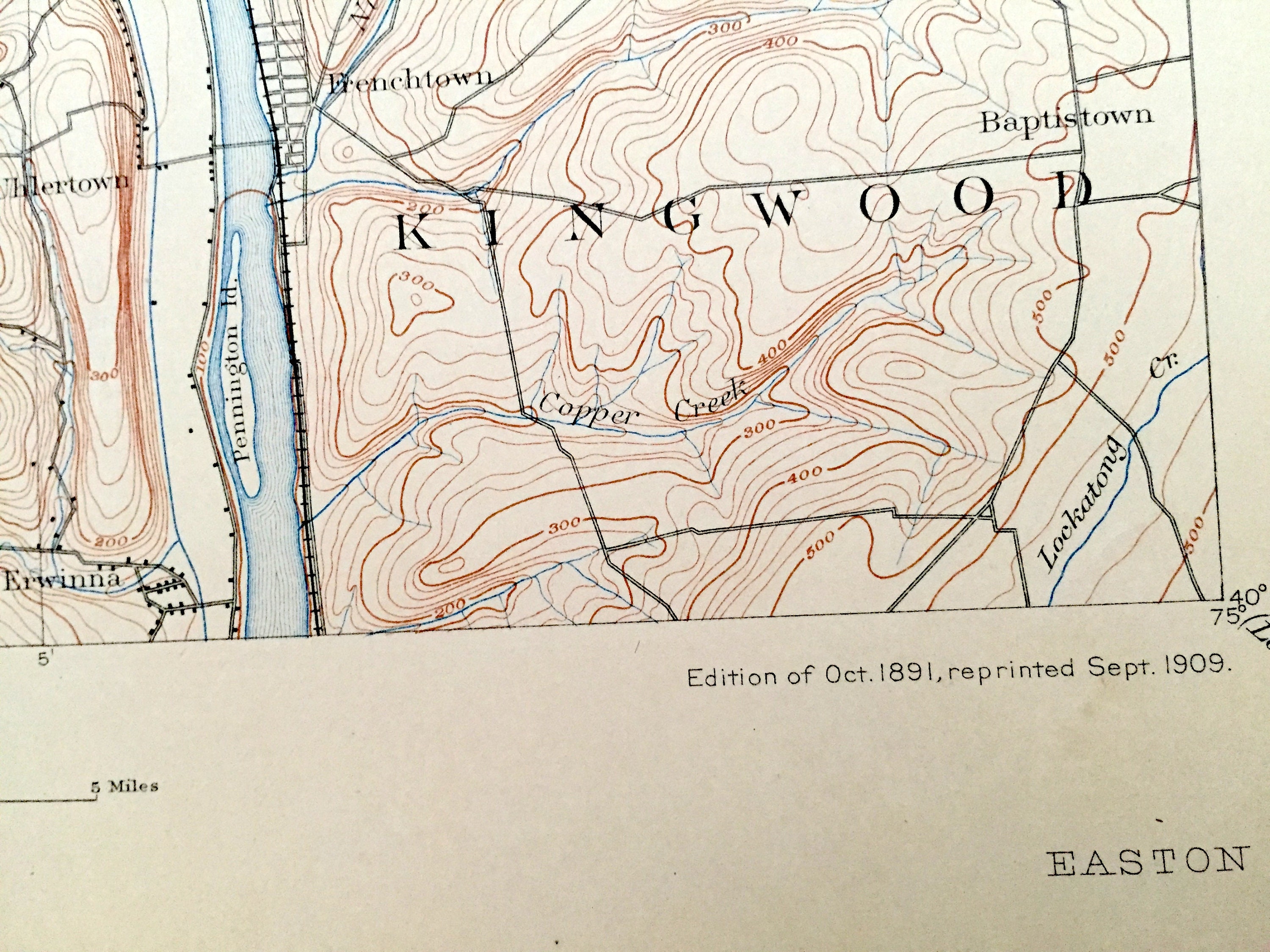Antique Easton Pennsylvania 1891 US Geological Survey | Etsy