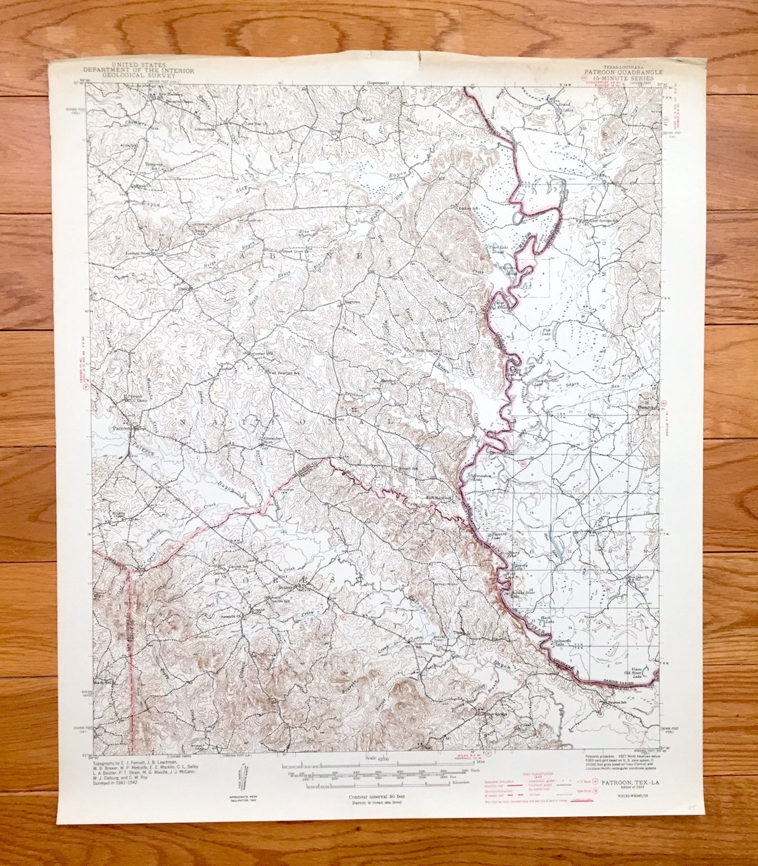 Antique Patroon, Texas 1944 US Geological Survey Topographic Map ...