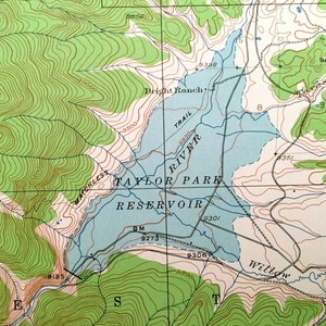 Antique Taylor Park, Colorado 1934 US Geological Survey Topographic Map ...