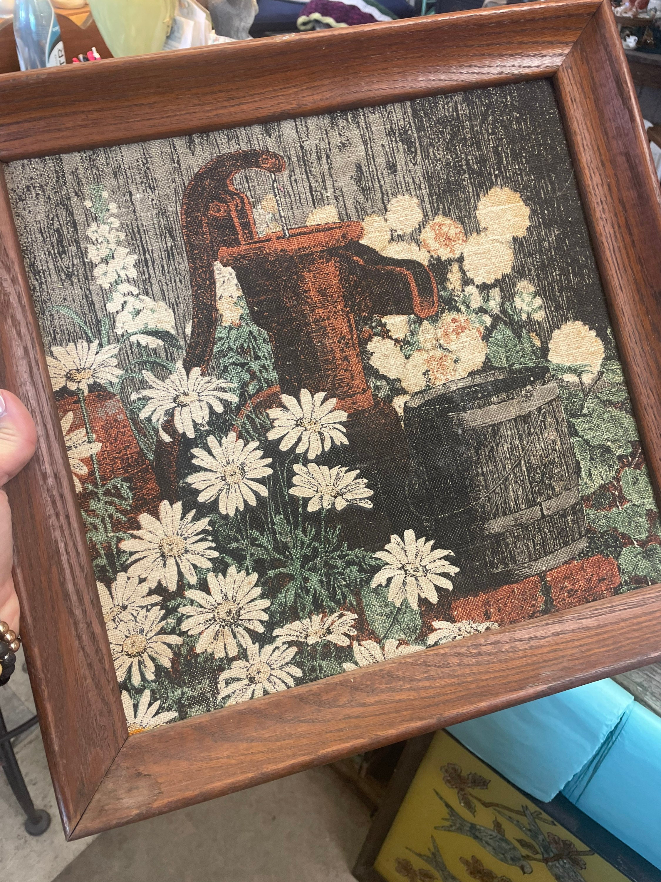 Vintage Linen Painting 1970s Folk Art Linen - Etsy