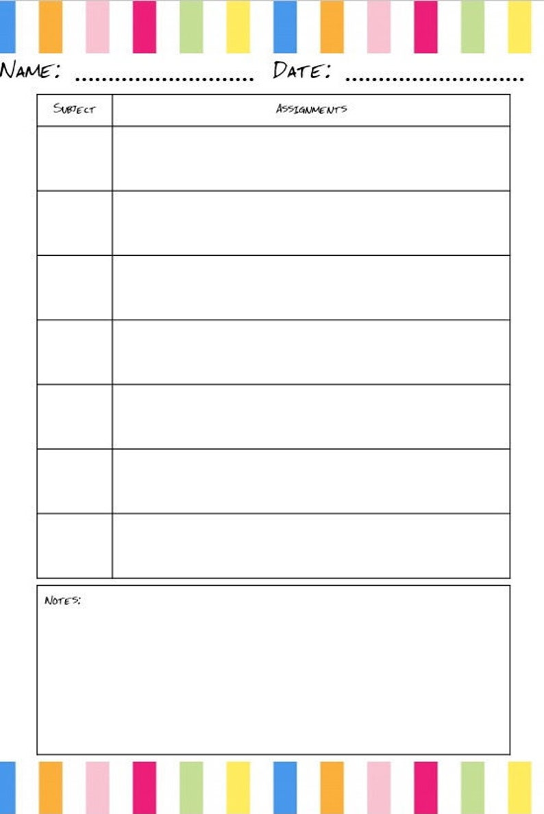 Homework Planner/organizer, School Calendar 2016/2017; Planner for Kids ...