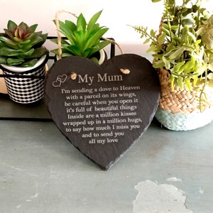 Mum Memorial Garden Stone-remembrance Slate Heart Grave Stone-grave ...