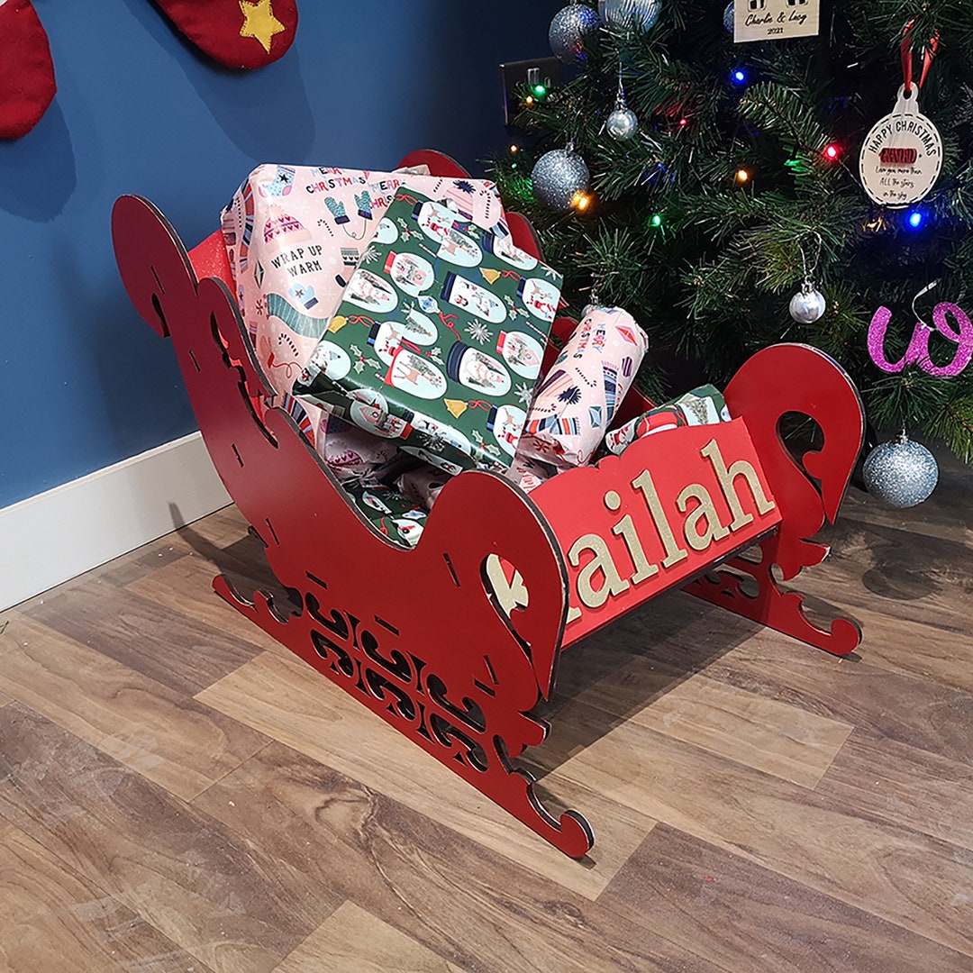 Personalised Christmas Santa Sleigh-christmas Gift Holder-christmas ...