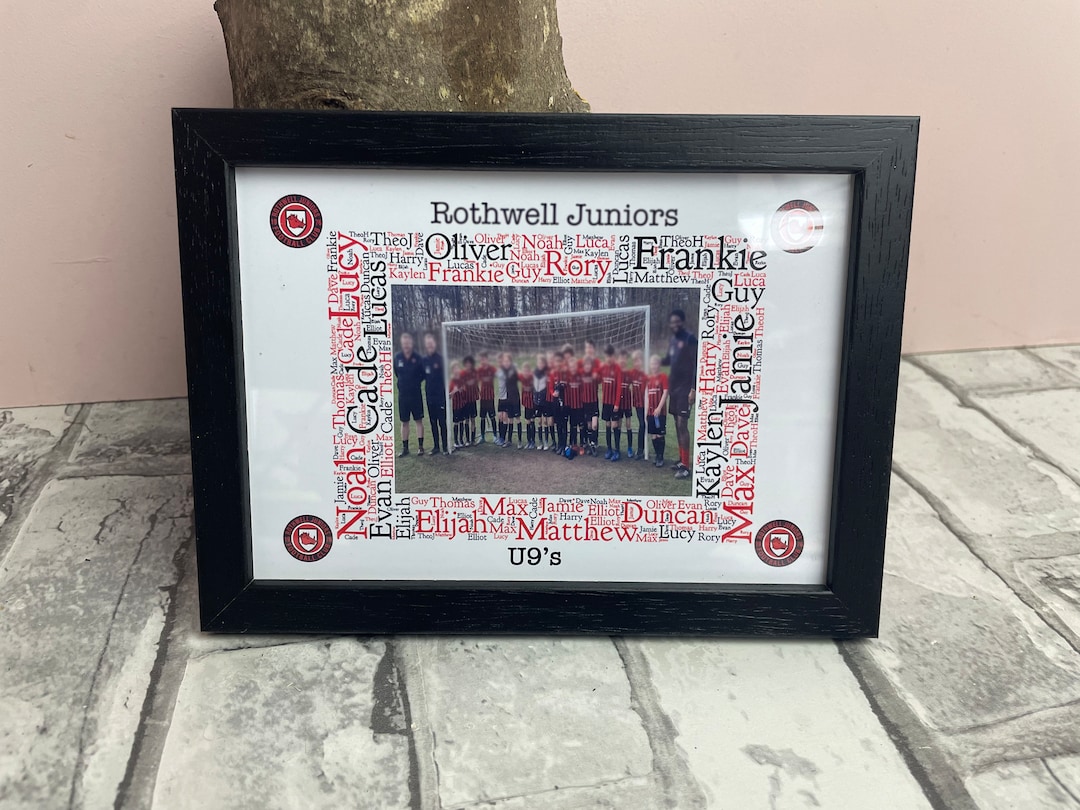 Football Team Award Gift Personalised Wooden Photo Frame - Sport Team ...