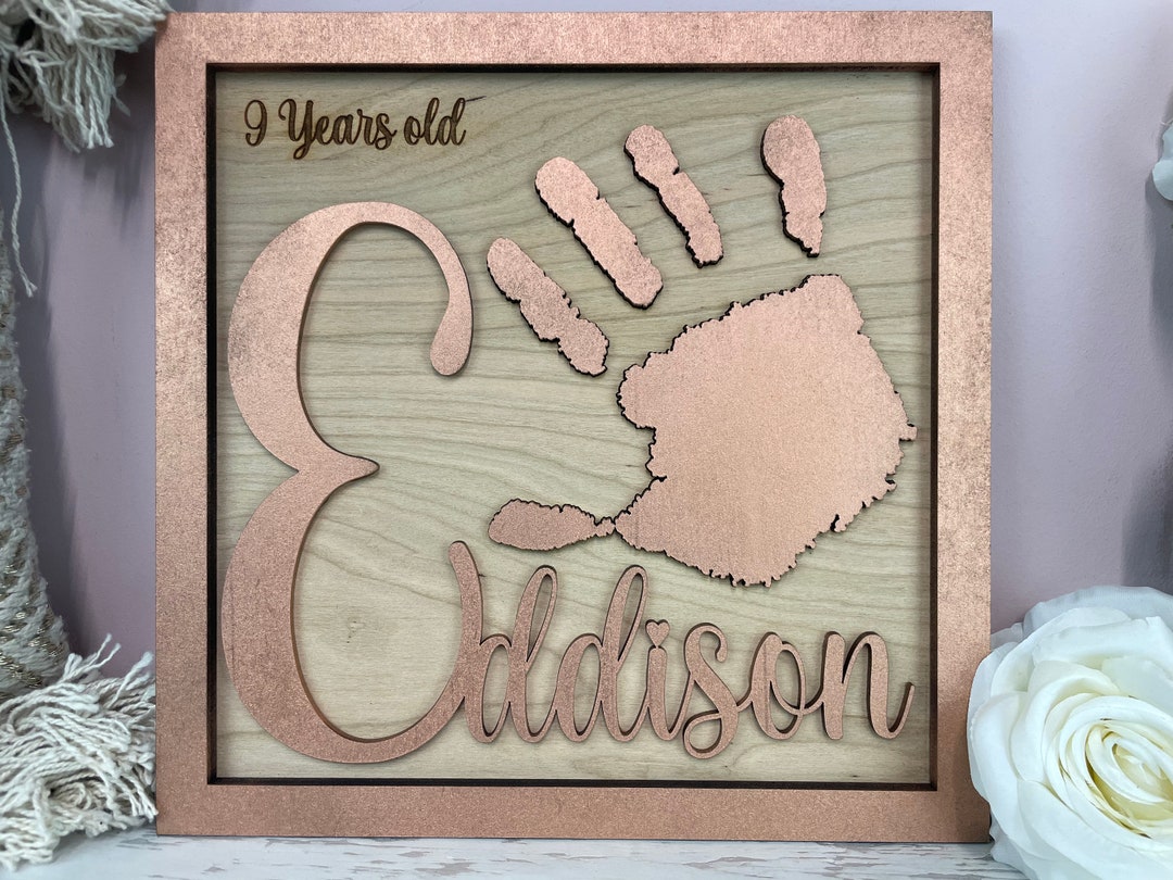 Child Handprint Frame-kids Handprint Gift-engraved - Etsy