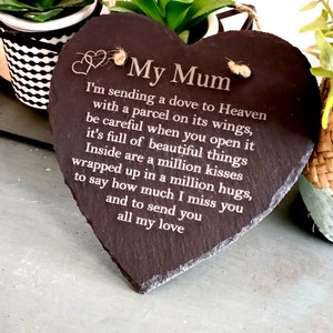 Mum Memorial Garden Stone-remembrance Slate Heart Grave Stone-grave ...