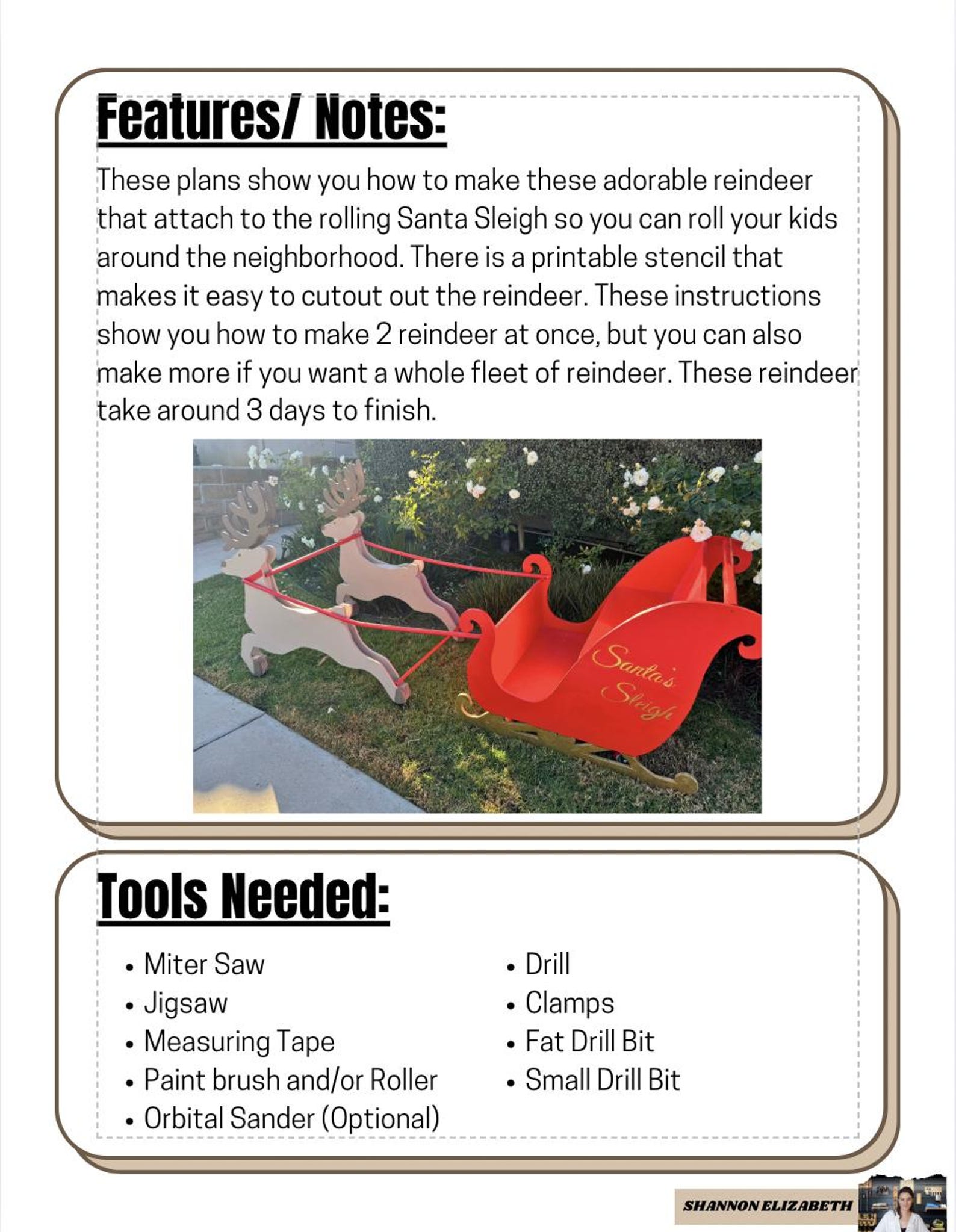 DIY Rolling Christmas Reindeer Build Plans - PDF Download - Etsy