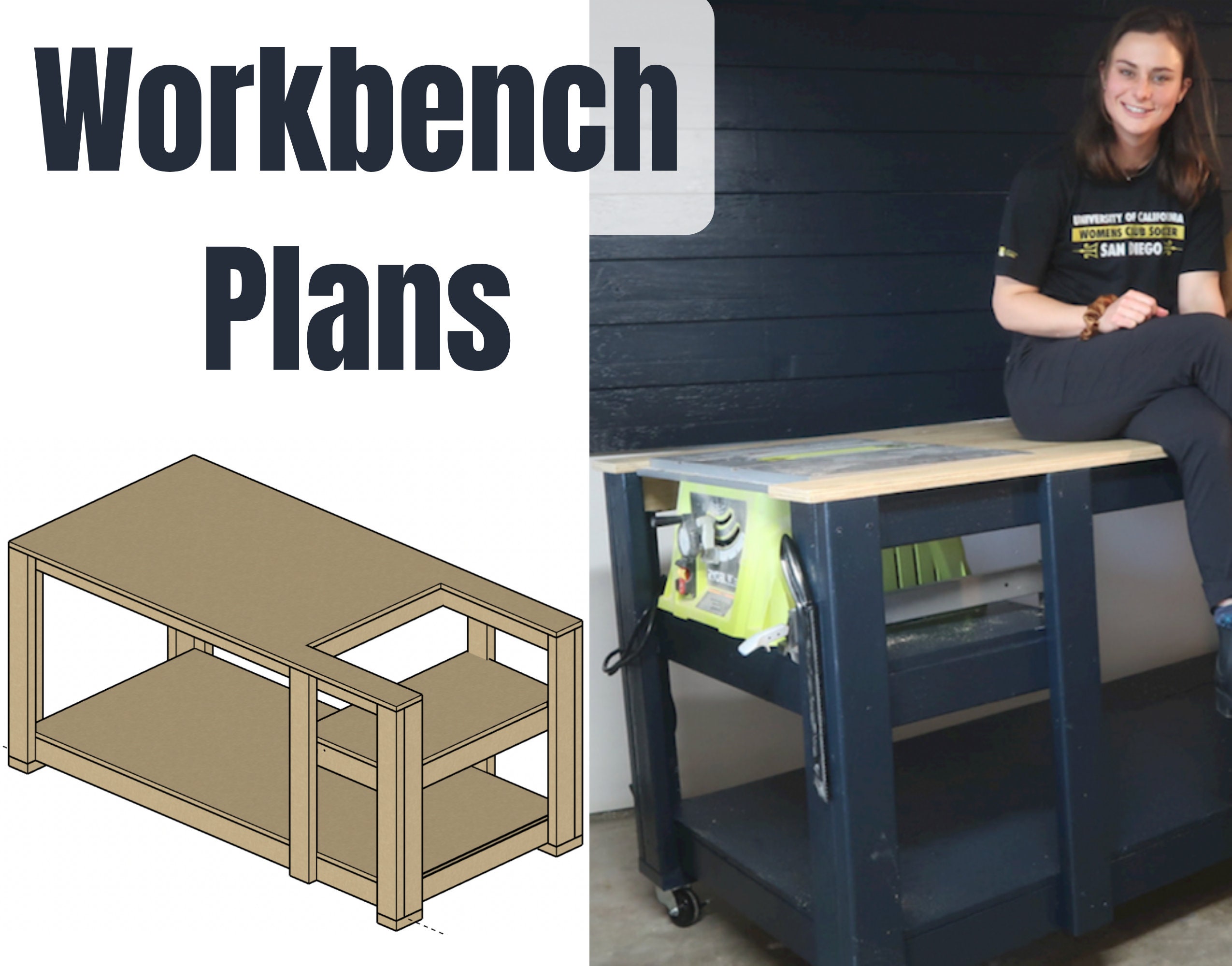 Table Saw Workbench Build Plans DIY (imperial and Metric Plans) - Etsy