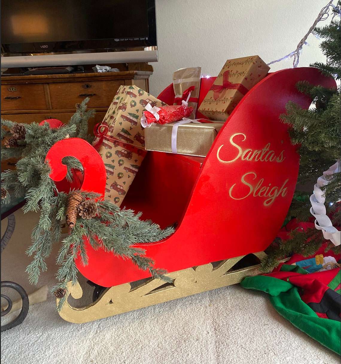 Life-size Santa Sleigh DIY Kid's Rolling Build Plans - Etsy