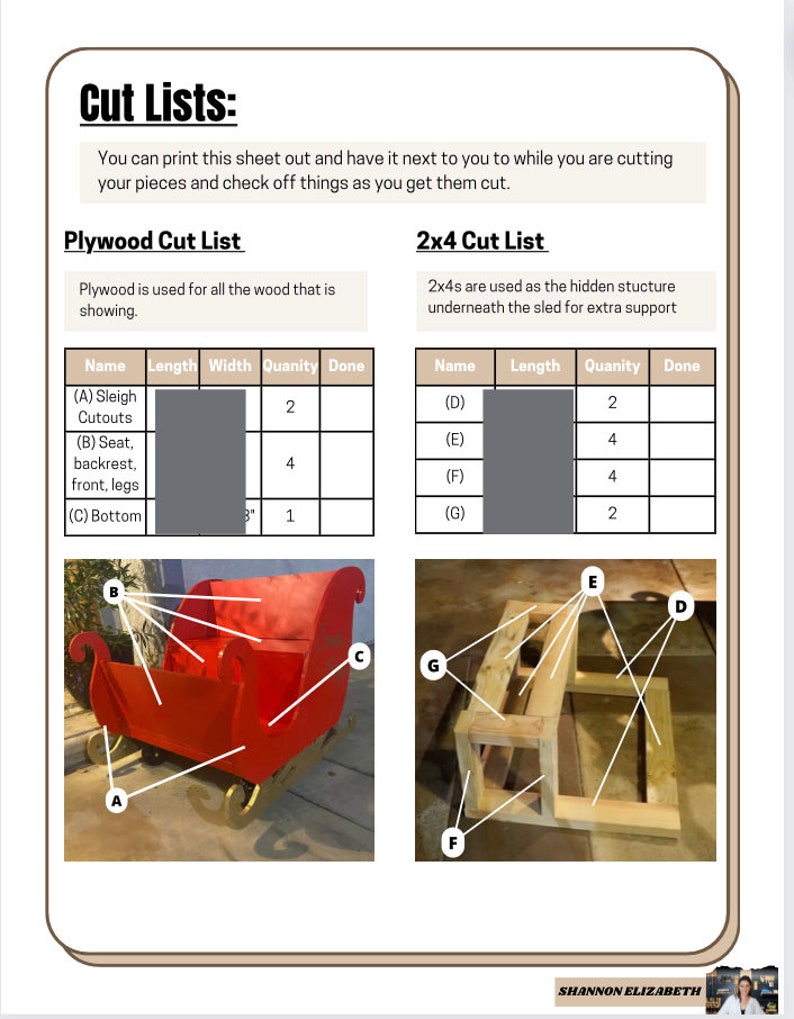Life-size Santa Sleigh DIY Kid's Rolling Build Plans - Etsy