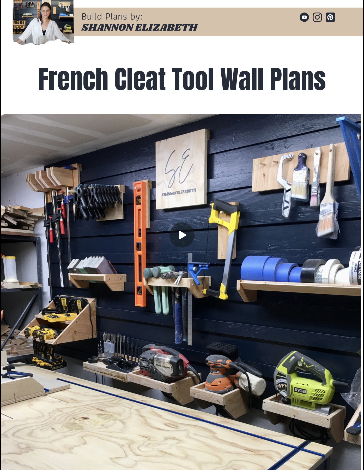 Tool Wall Build Plans - Etsy