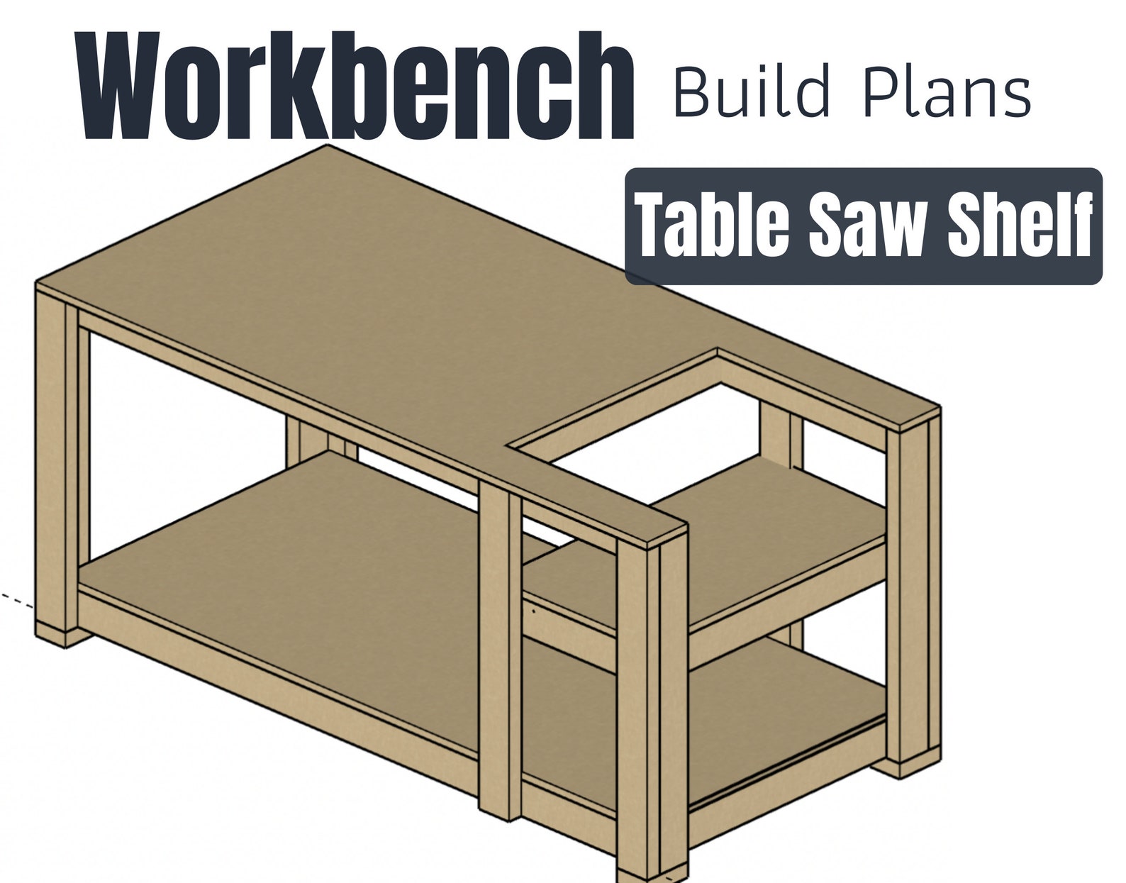 Table Saw Workbench Build Plans DIY (imperial and Metric Plans) - Etsy