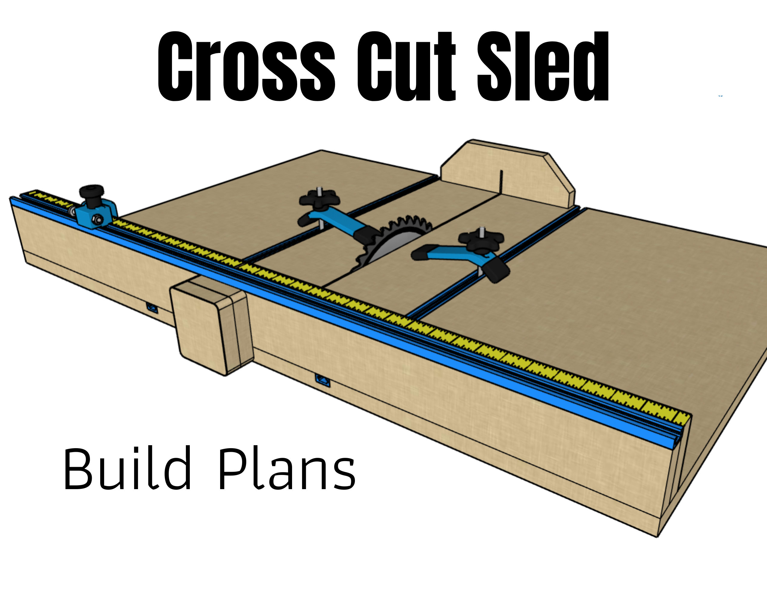 Cross Cut Sled With Flip Stop and Hold Down Clamps - Etsy