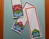 Items similar to Cross Stitch Bookmarks - Pokemon - Bulbasaur ...