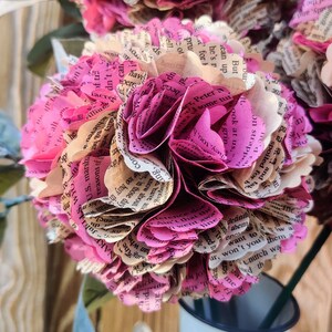 Set of 3 Dyed Book Page Hydrangeas - Etsy