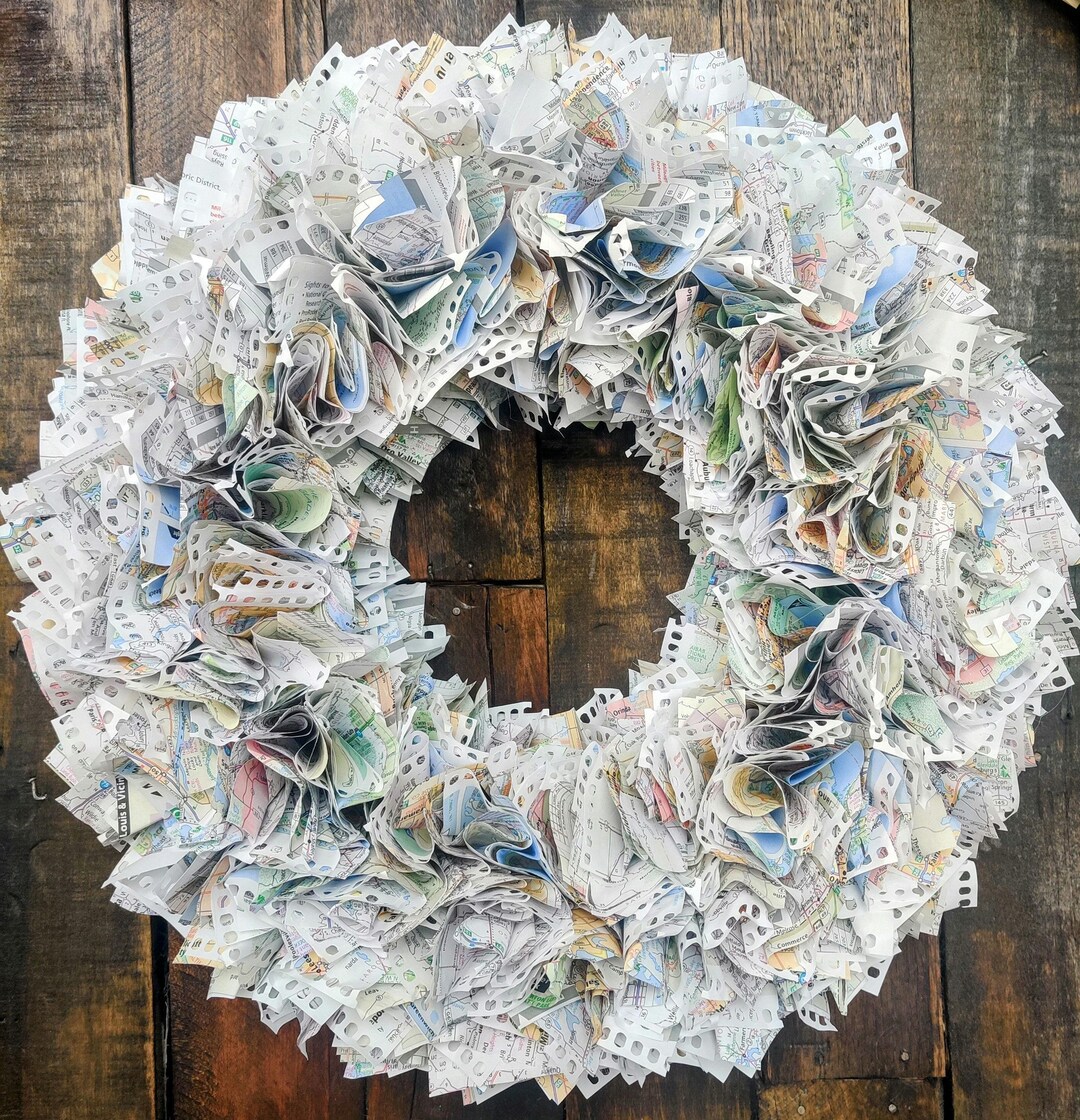 Ol' Route 66 Atlas Page Wreath - Etsy