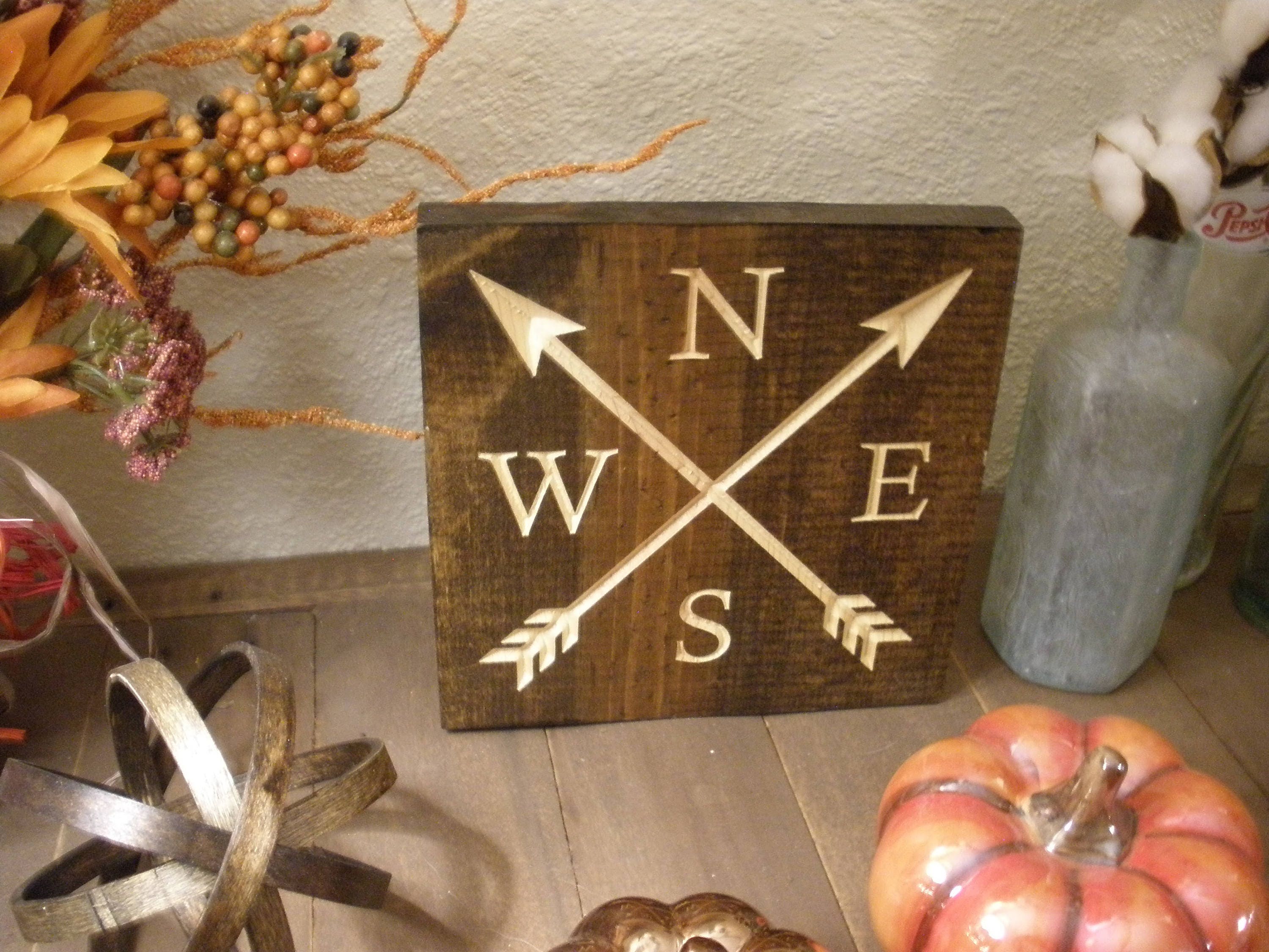 Crossed Arrows North South East West Carved Arrows - Etsy